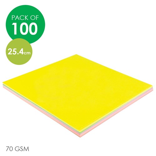 BRENEX Fluorescent Paper Squares - 25.4cm - Pack of 100 | Paper Circles ...