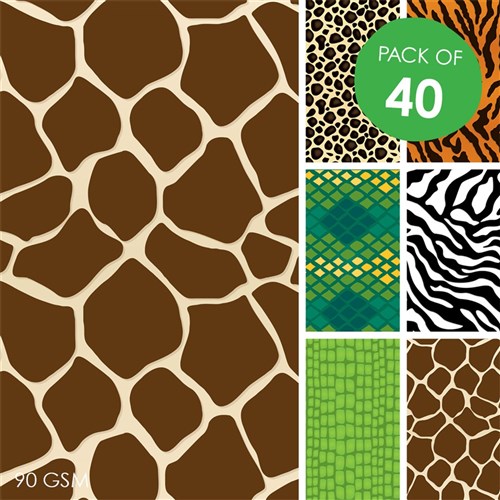Safari Craft Paper - Pack of 40 | Specialty Papers | CleverPatch - Art ...
