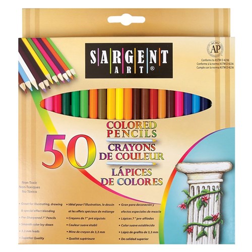Sargent Art Coloured Pencils - Pack of 50 | Pencils | CleverPatch - Art ...