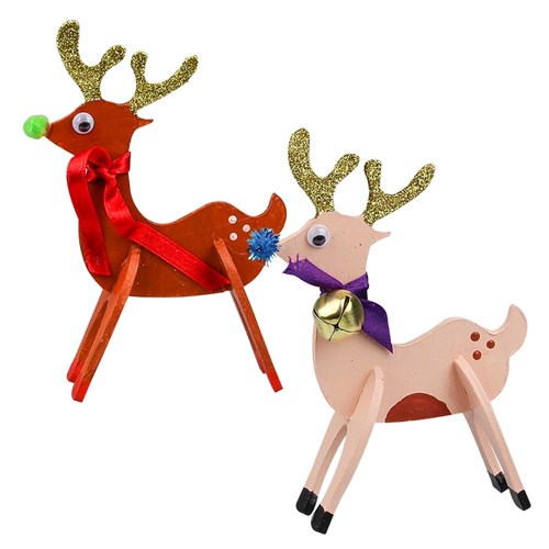 3D Wooden Reindeer - Pack of 20 | Wood Craft | CleverPatch - Art ...