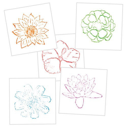 Flower Rubbing Plates - Pack of 16 | Rubbing Plates | CleverPatch - Art ...