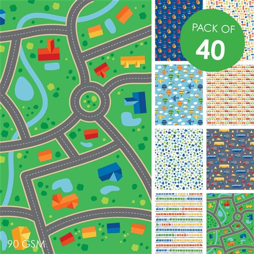 Transport Craft Paper - Pack of 40 | Paper | CleverPatch - Art & Craft ...