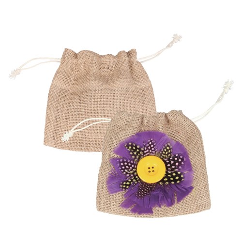 Hessian Drawstring Bag | Collage & Craft | CleverPatch - Art & Craft ...