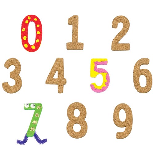 Cork Numbers - Pack of 10 | Cork | CleverPatch - Art & Craft Supplies