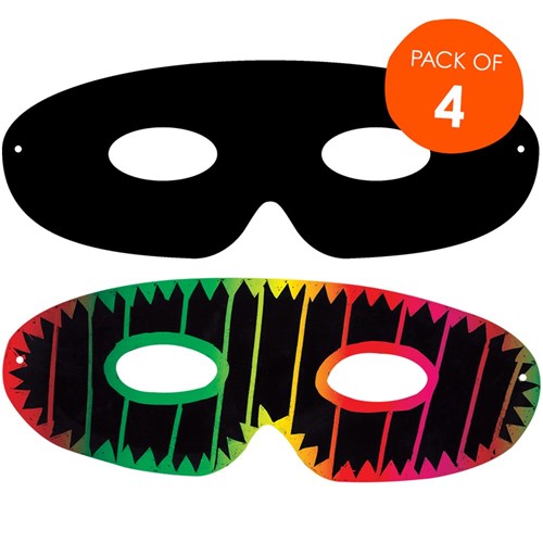 Scratch Board Masks - Pack of 4 | Scratch Board | CleverPatch - Art ...