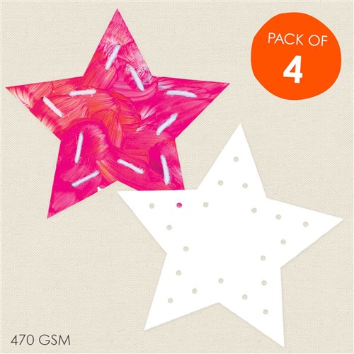 Cardboard Sewing Stars - White - Pack of 4 | Weaving & Lacing ...