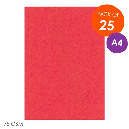 CleverPatch Copy Paper - Bright Red - A4 - Pack of 25 | Coloured Paper ...