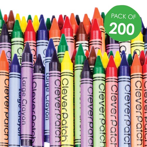 CleverPatch Large Crayons Classpack - Pack of 200 | Crayons ...