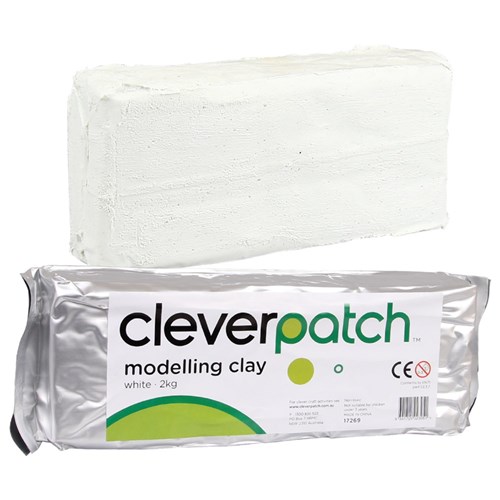 CleverPatch Modelling Clay - White - 2kg Pack | Dough & Clay ...