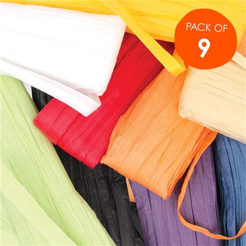 Paper Raffia - 30g - Set of 9 Colours | General Collage | CleverPatch ...