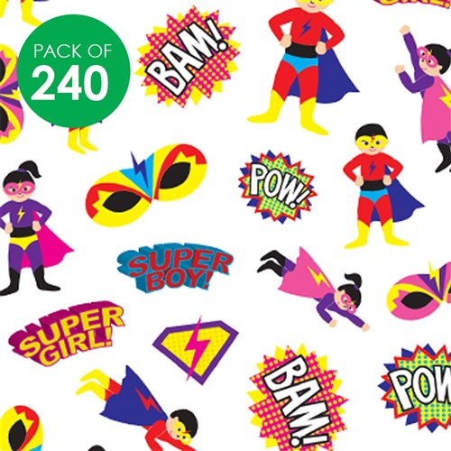 Super Hero Stickers - Pack of 240 | Paper & Card | CleverPatch - Art ...