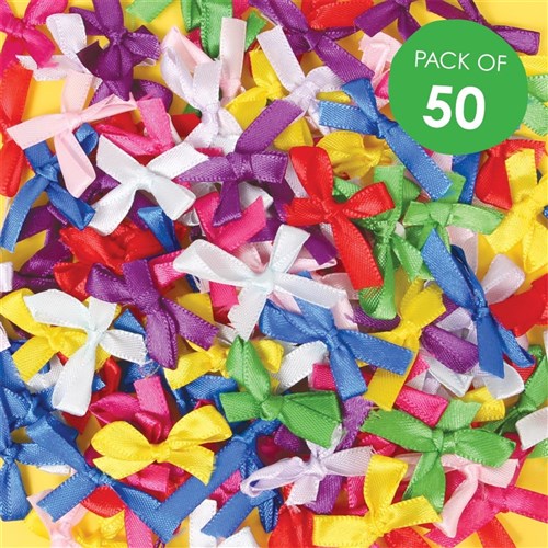 Small Satin Ribbon Bows - Pack of 50 | General Collage | CleverPatch ...