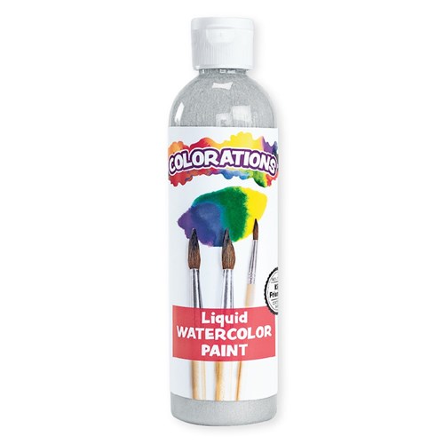 Colorations Liquid Watercolour Paint - Silver - 236ml - CleverPatch ...