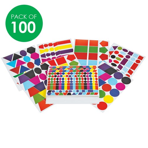 Colorations Super Value Sticker Shapes Pack - Pack of 100 Sheets ...