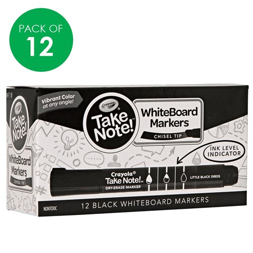 Crayola Whiteboard Markers - Black - Pack of 12 - CleverPatch ...